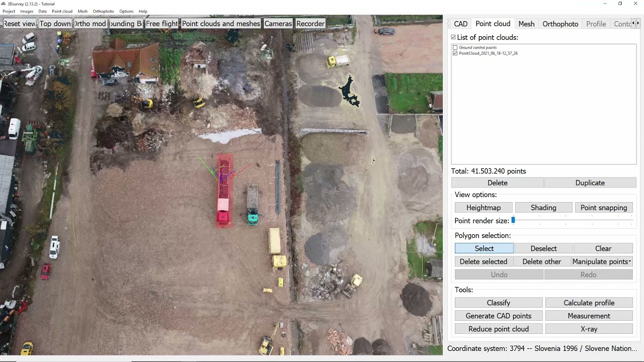 How to delete points from point cloud using CAD | 3Dsurvey